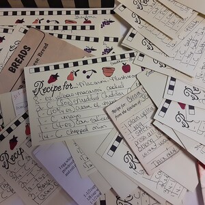 Recipe Box With Handwritten, Clipped and Carded Recipes, 6 1/2 X 5 W ...