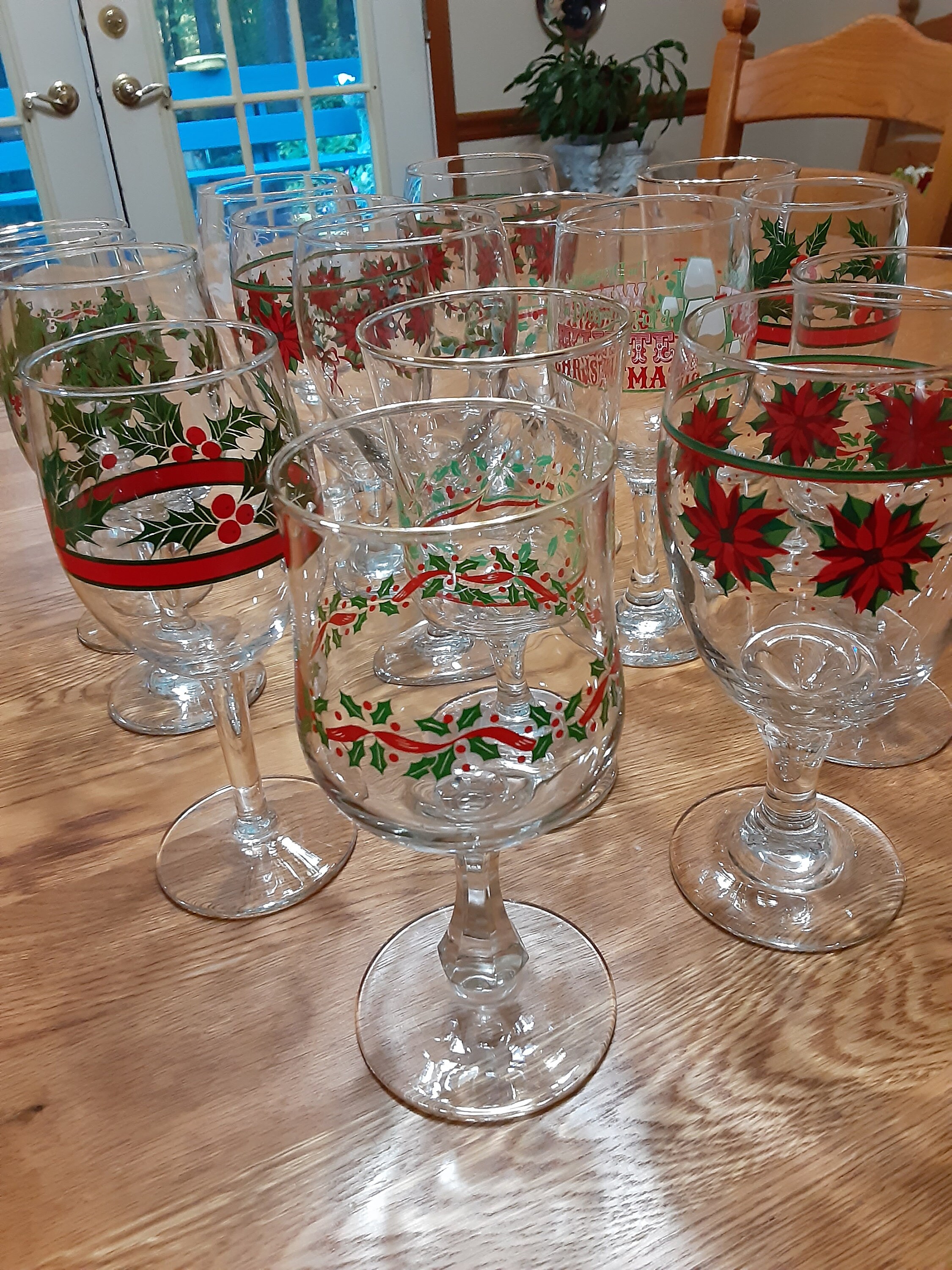 Eight Mismatched Christmas Goblets Stems Holiday Anchor - Etsy