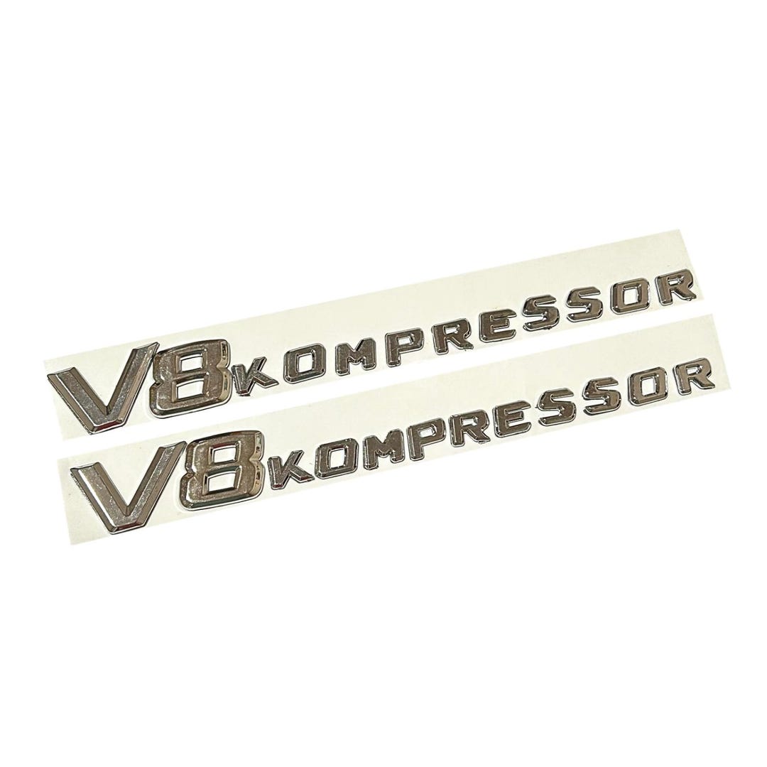 2pcs Silver V8 KOMPRESSOR Car Emblem Badge Logo Sticker Decal - Etsy