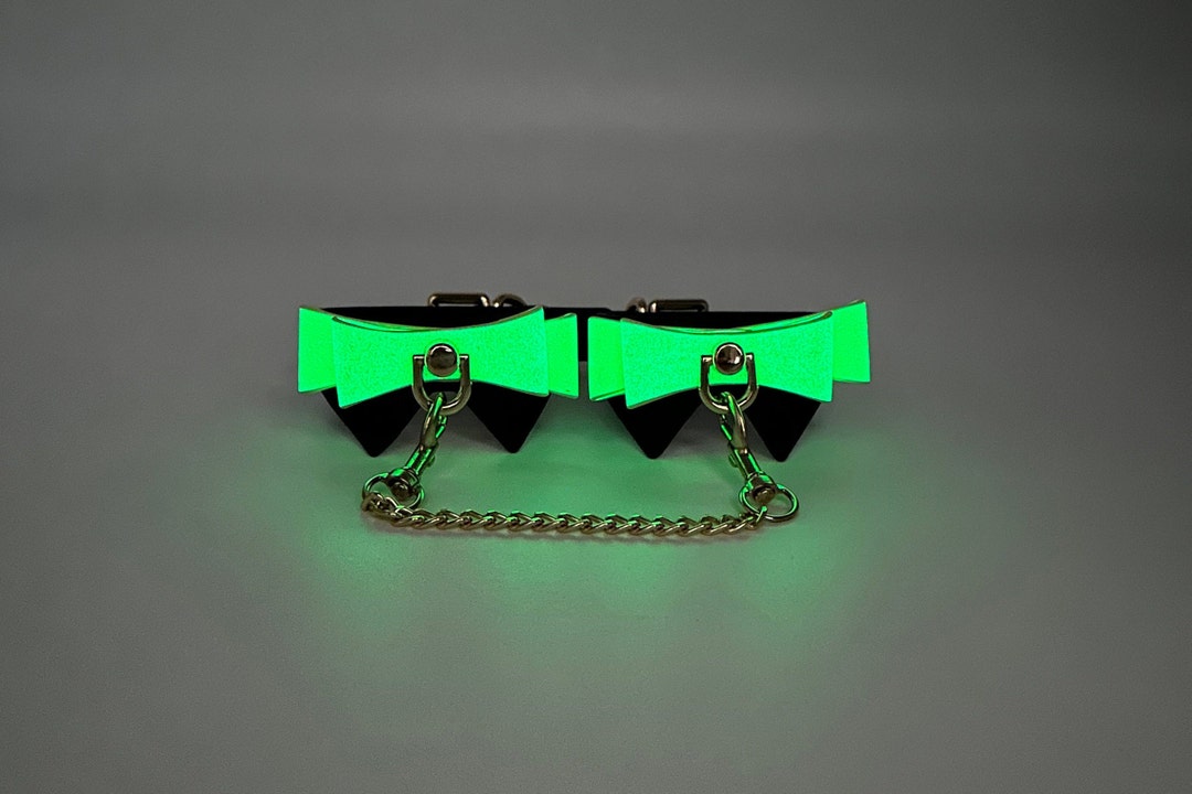 Glow in the Dark Handcuffs, PU Leather Bondage Wrist or Ankle Cuffs ...