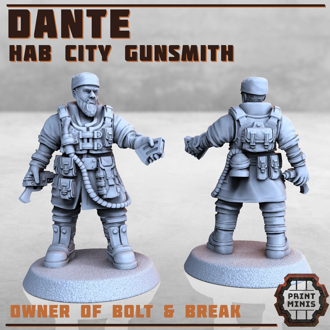 Dante Hab City Gunsmith 28-32mm Sci-fi Resin Miniature - Etsy