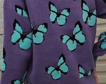 Knit Butterfly Sweater - Etsy