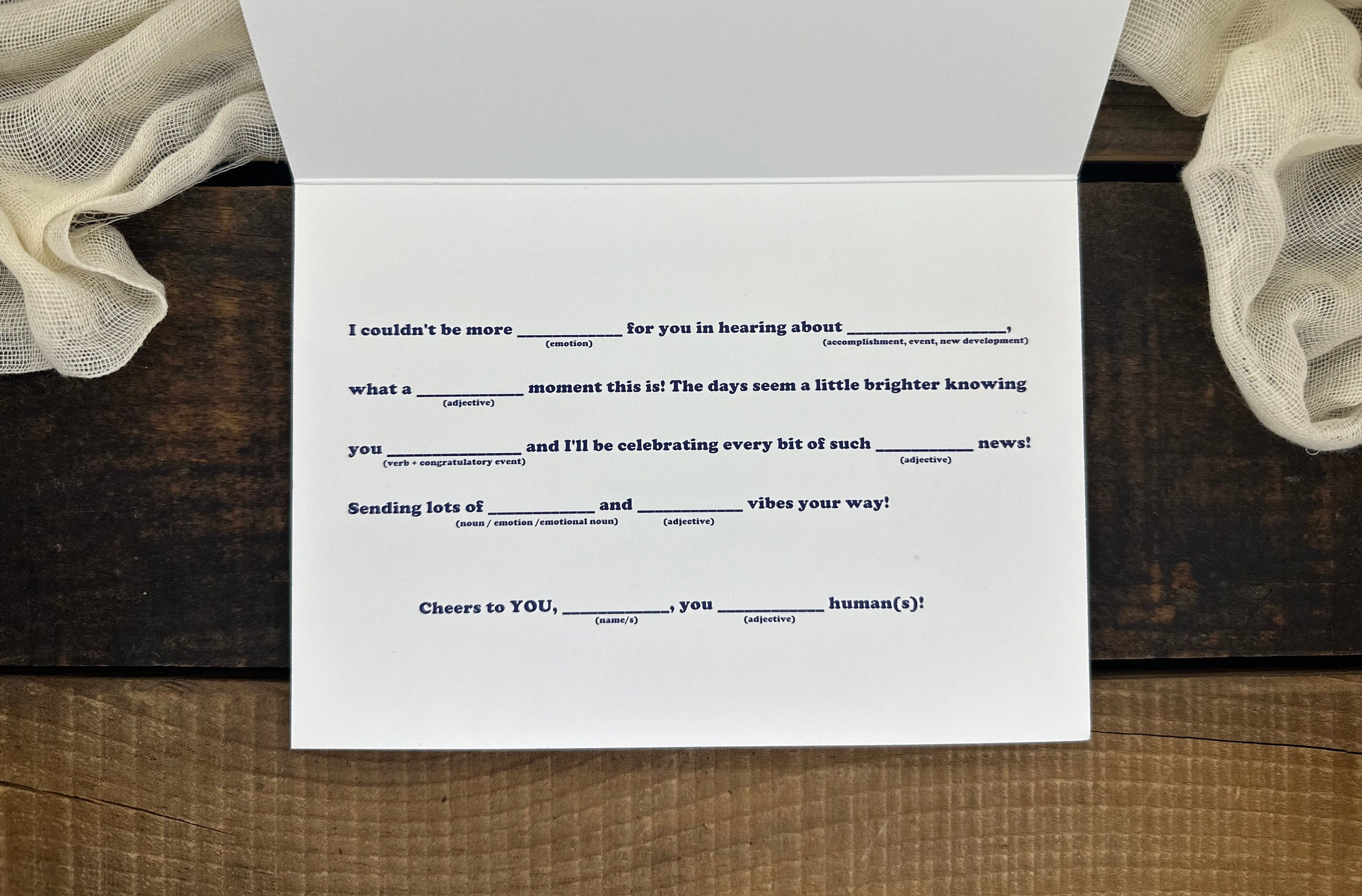 Congratulations Card - Customizable Greeting - Fill in the Blanks Mad ...