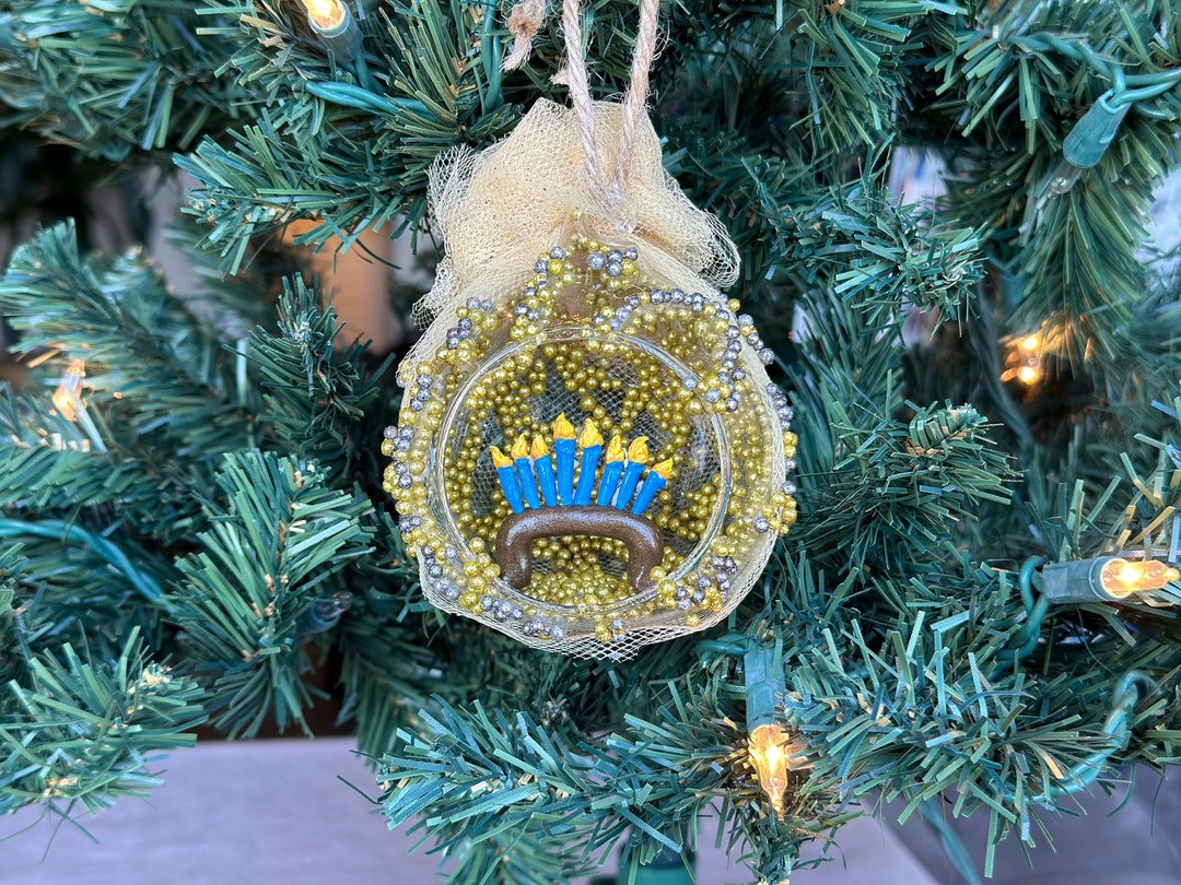 Miniature Menorah Ornament - Unique Modern Hanukkah Gift - Holiday ...