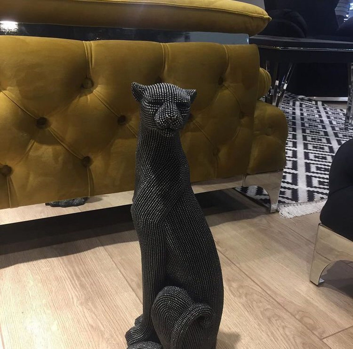 Big Puma Sculpturebig Black Panther Statue - Etsy