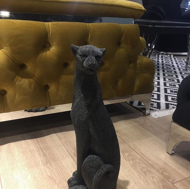 Big Puma Sculpture,big Black Panther Statue, - Etsy