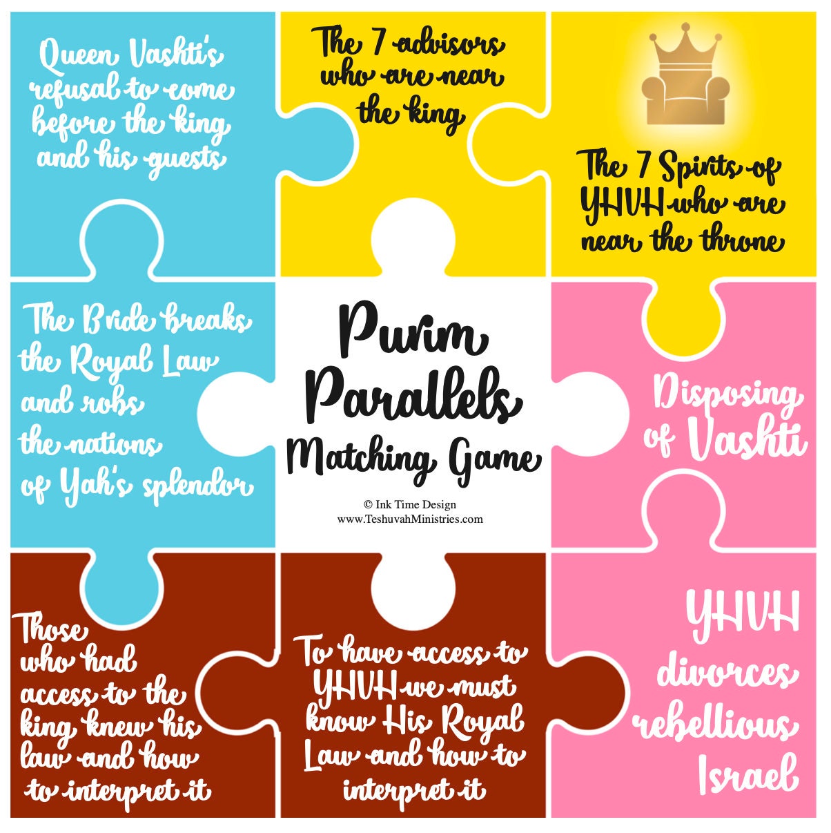 Purim Parrallels PDF Download Matching Puzzle Game A Purim Educational ...