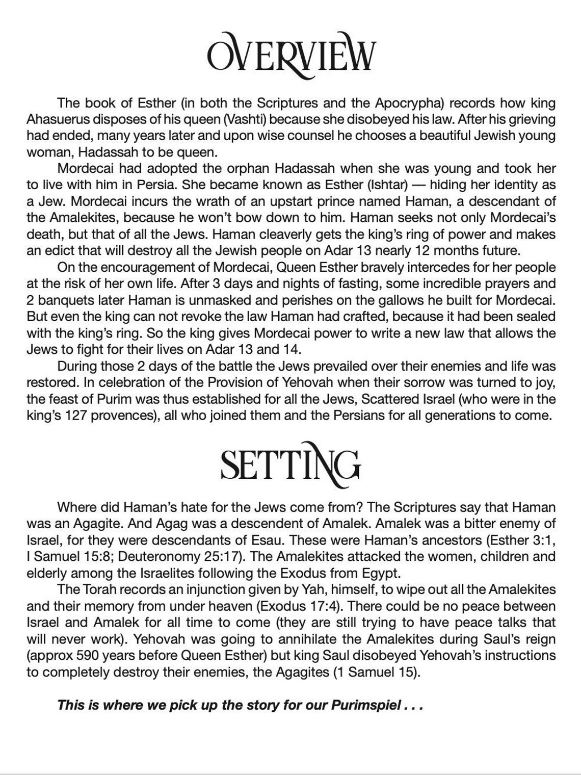 Purim Spiel PDF Download | Purim Play | Purim Script & Story | Purim ...