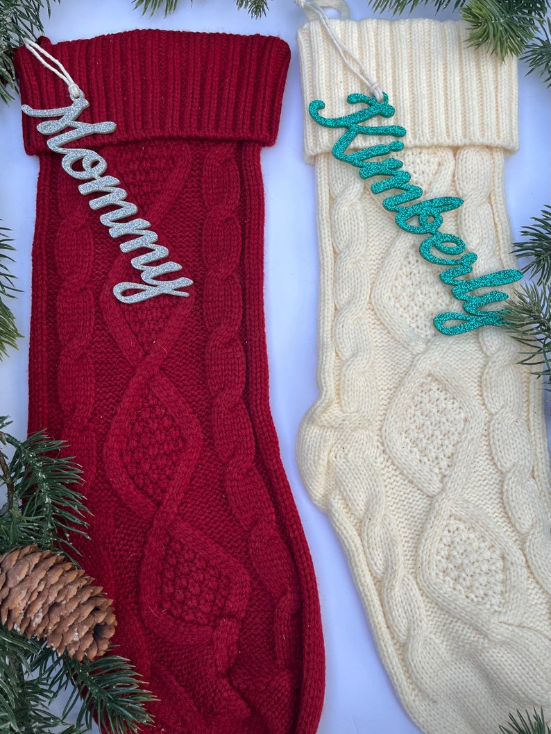 Custom Acrylic Name Tags Acrylic Stocking Tag Personalized - Etsy