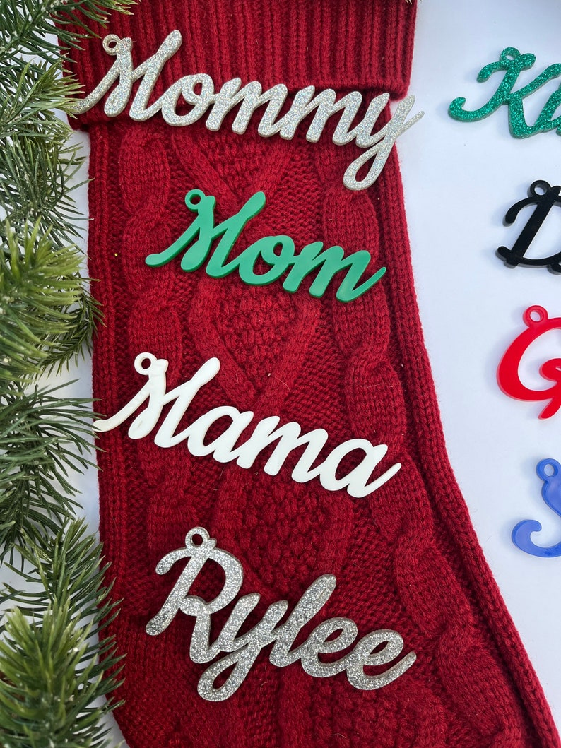 Custom Acrylic Name Tags Acrylic Stocking Tag Personalized - Etsy
