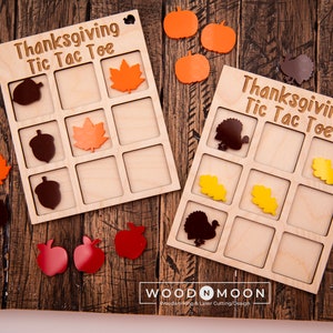 Wooden Thanksgiving Tic Tac Toe Board Family Holiday Game - Etsy