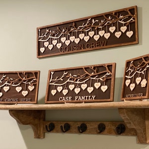 Family Tree Hanging Heart 3D Wall Hanging Decoration or Gift - Etsy