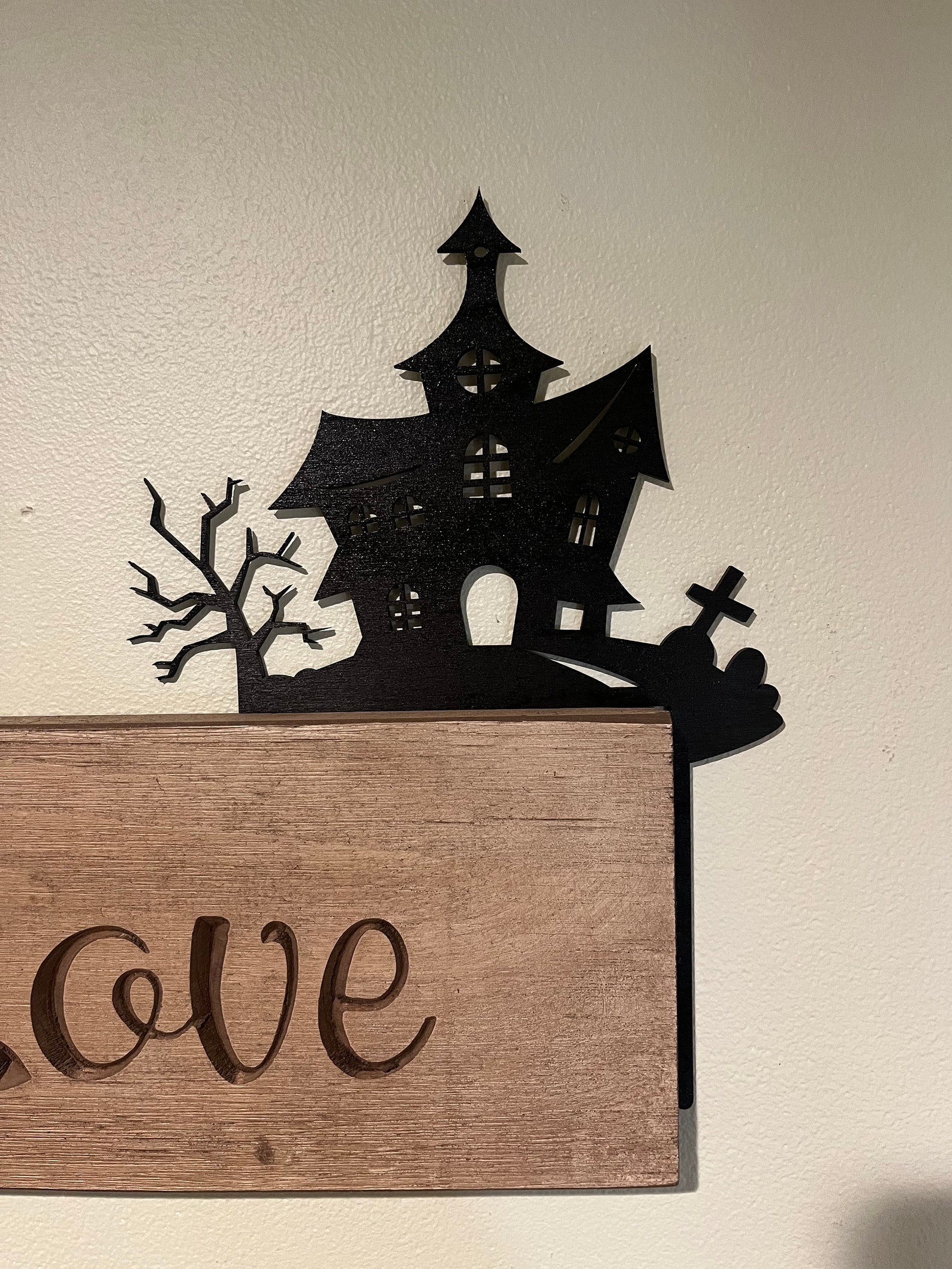 Halloween Door Corner Sign Halloween Silhouette Skull Sign - Etsy