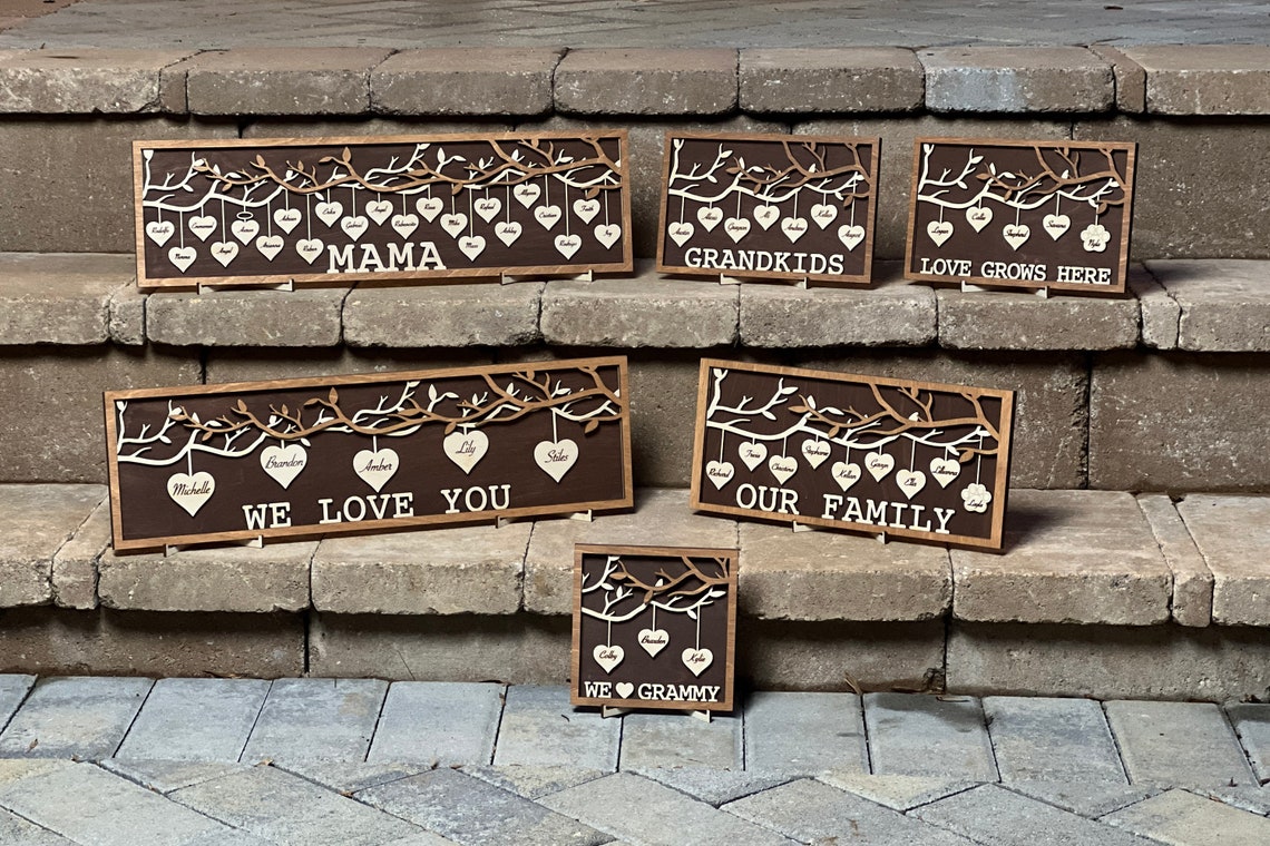 Family Tree Hanging Heart 3D Wall Hanging Decoration or Gift - Etsy