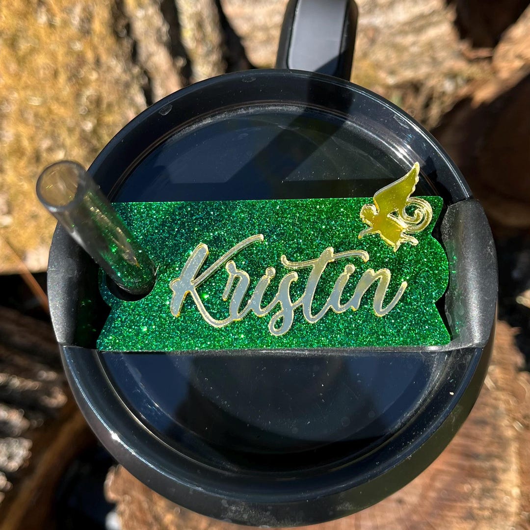 Gold Monkey Tumbler Topper | Gold Mirror on Green Glitter | Stanley ...