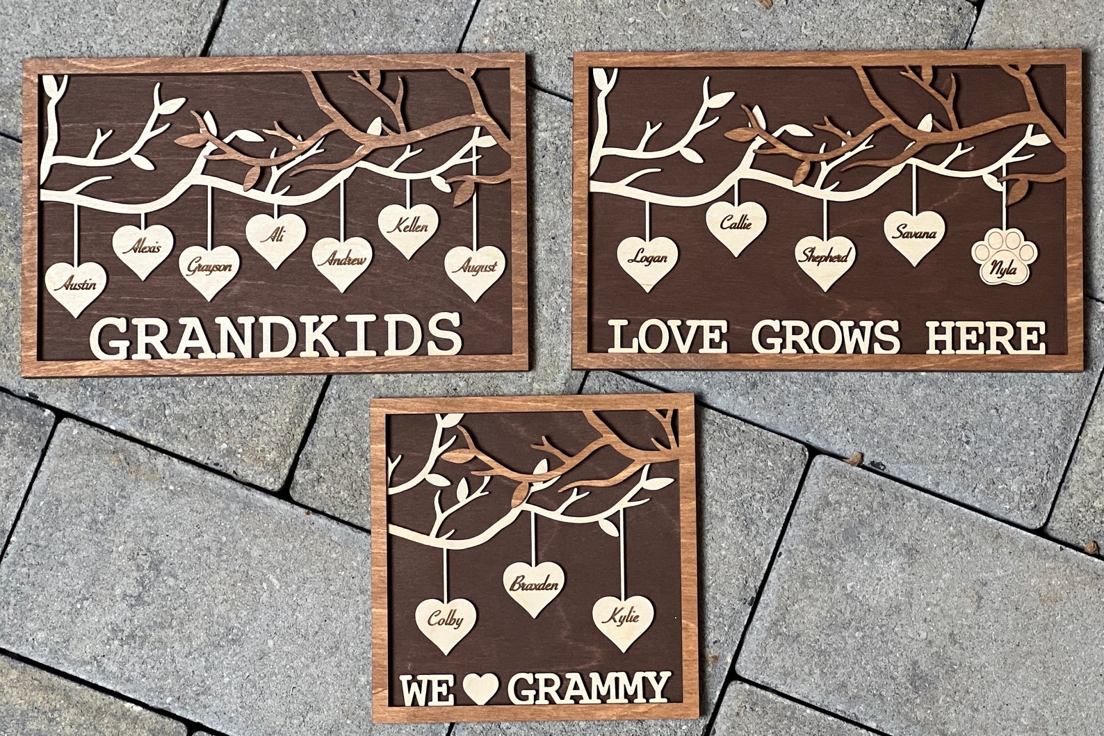 Family Tree Hanging Heart 3D Wall Hanging Decoration or Gift - Etsy