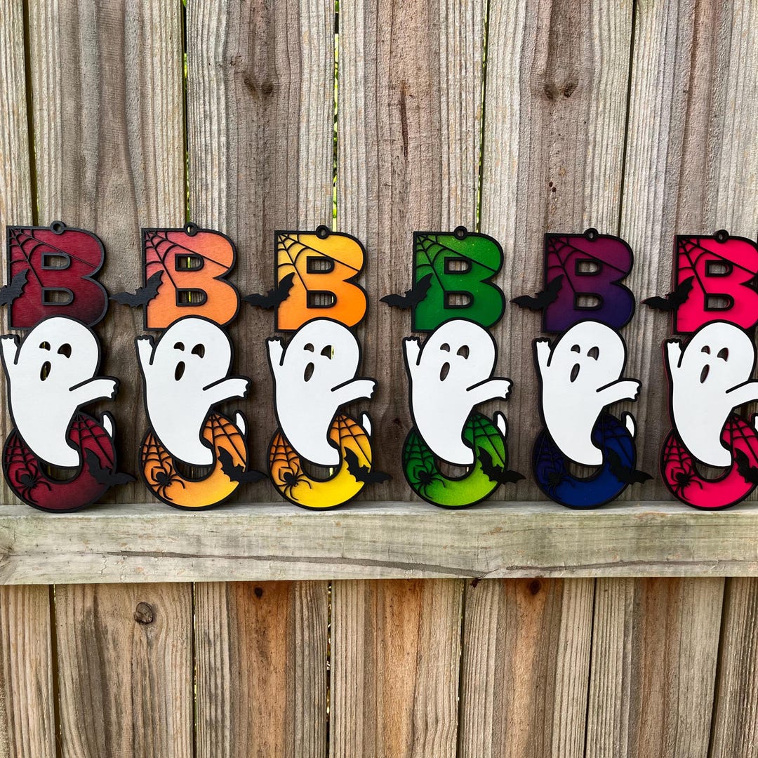 Halloween Ghost Boo Sign: Hand-painted Baltic Birch Fall Decor - Etsy