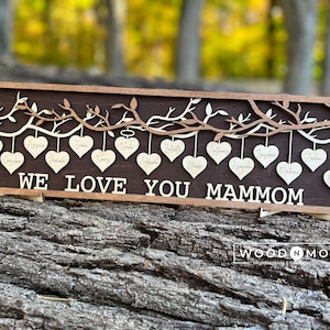 Family Tree Hanging Heart 3D Wall Hanging Decoration or Gift With Stand ...