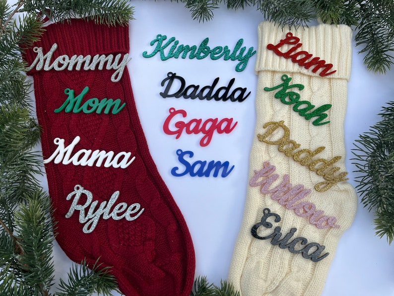 Custom Acrylic Name Tags Acrylic Stocking Tag Personalized - Etsy