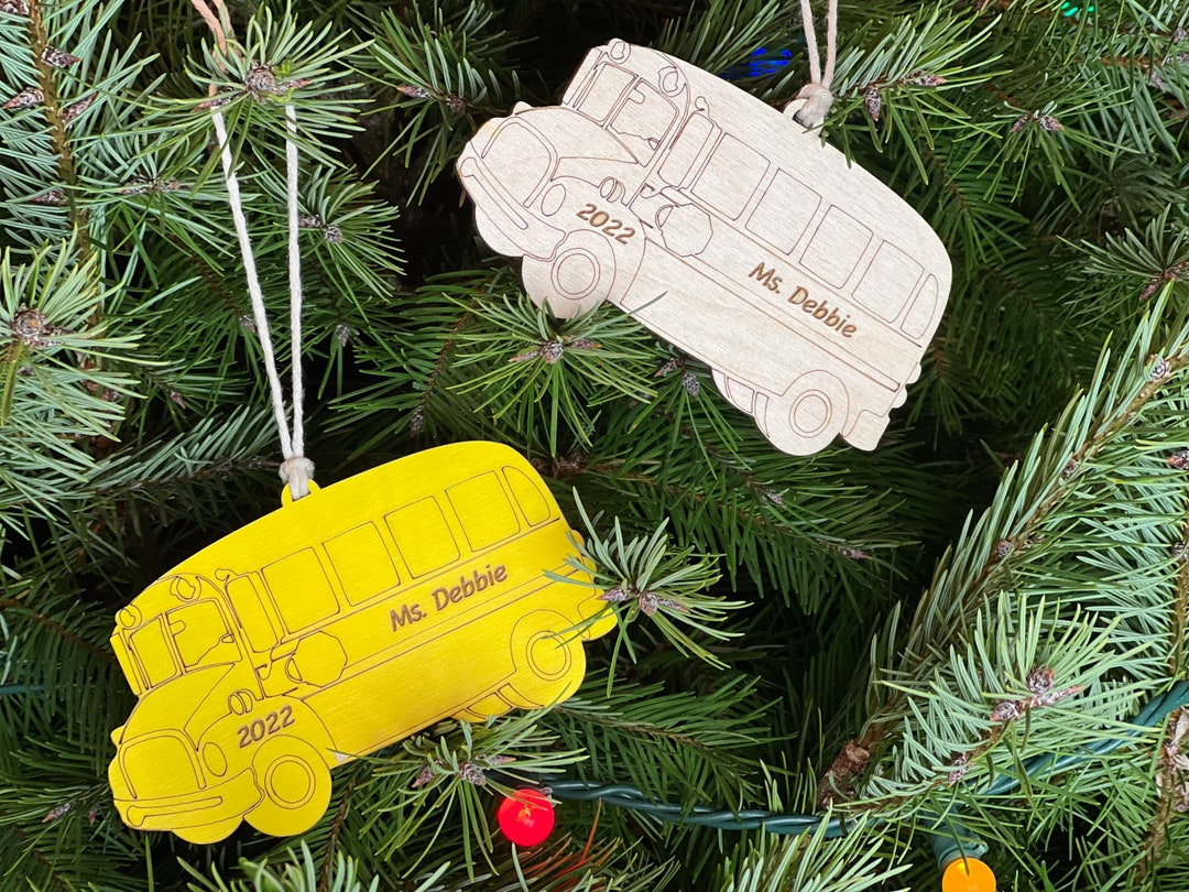 School Bus Ornament | Personalized Bus Driver Gift | Custom School Bus ...