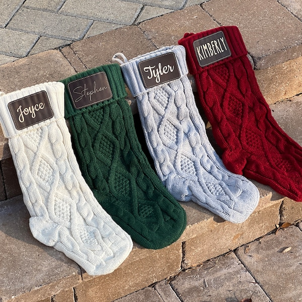 Custom Name Knitted Stocking - Etsy