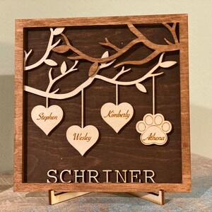Family Tree Hanging Heart 3D Wall Hanging Decoration or Gift - Etsy