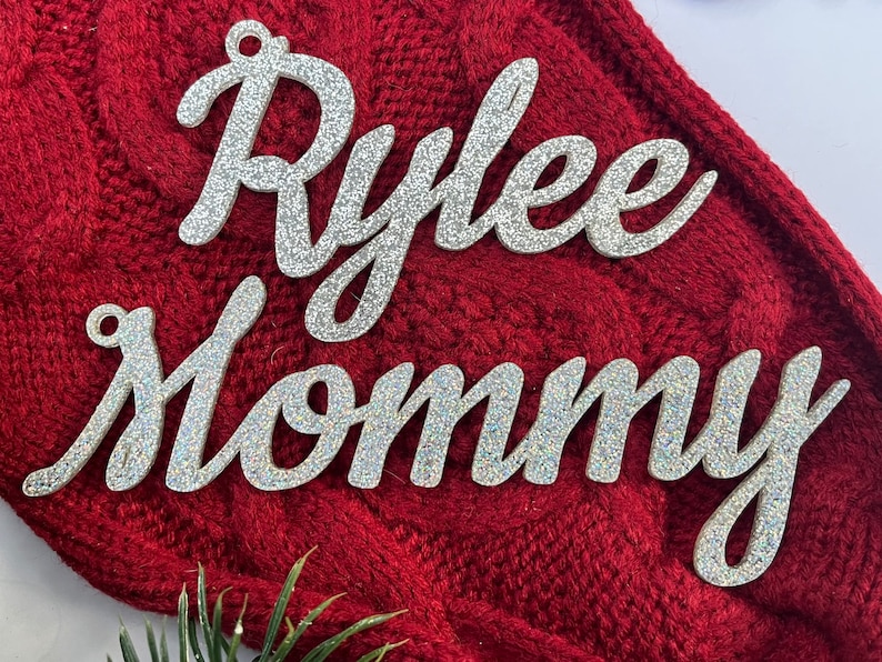 Custom Acrylic Name Tags Acrylic Stocking Tag Personalized - Etsy