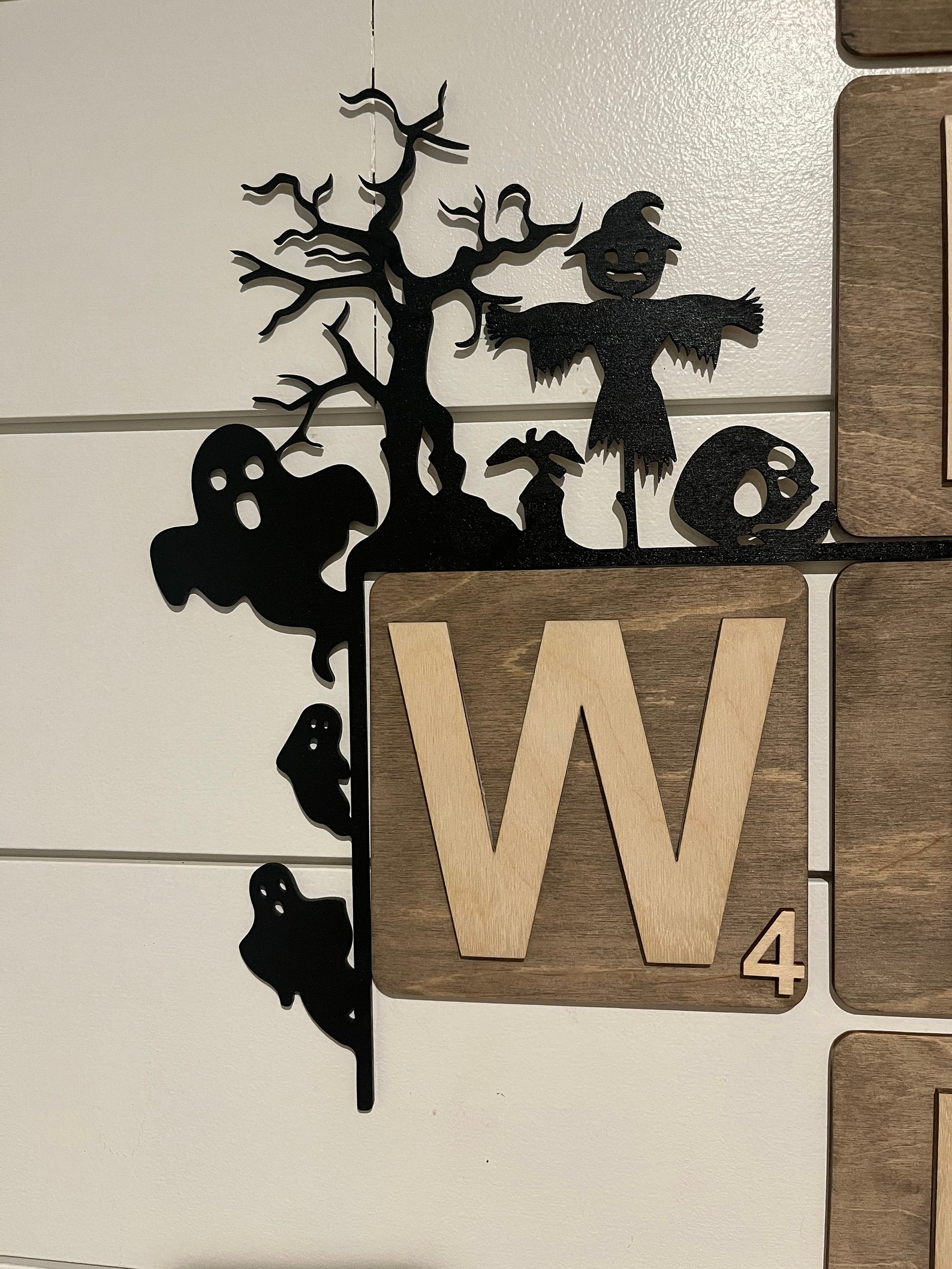 Halloween Door Corner Sign Halloween Silhouette Skull Sign - Etsy