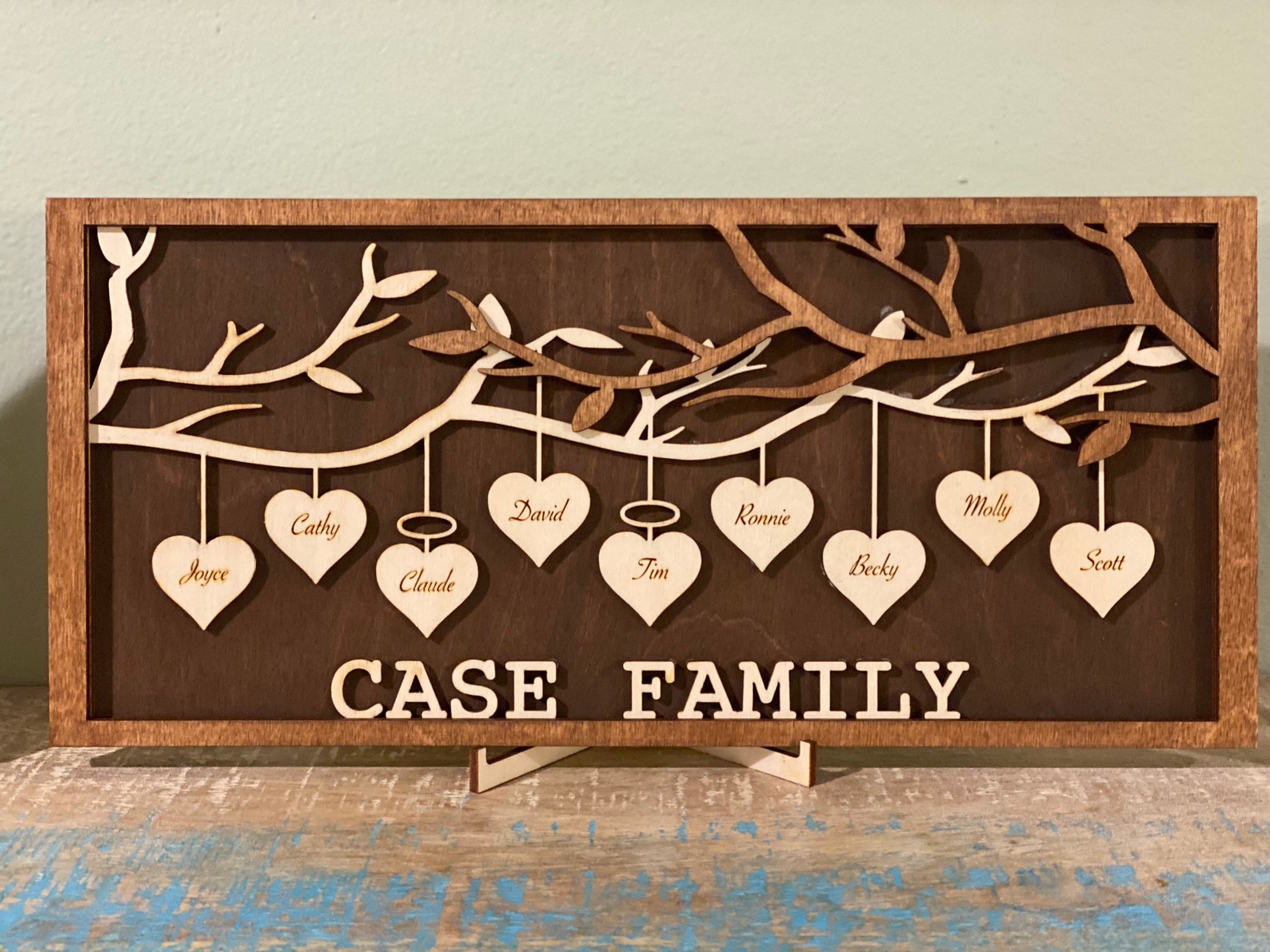 Family Tree Hanging Heart 3D Wall Hanging Decoration or Gift - Etsy