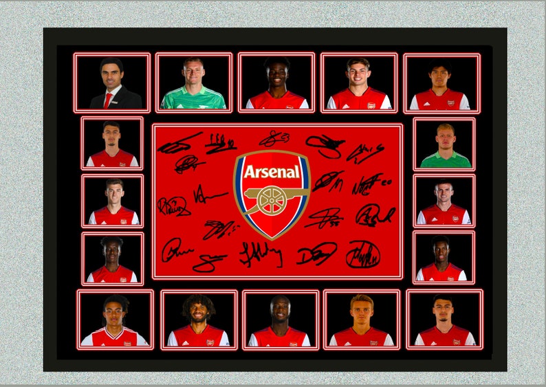 ARSENAL FC 2022-23 Signed Framed A4 Tribute - Etsy Australia