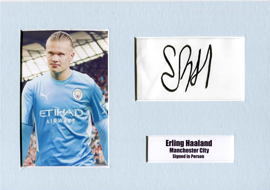 Erling Haaland Manchester City Hand Signed Autograph Page - Etsy Norway