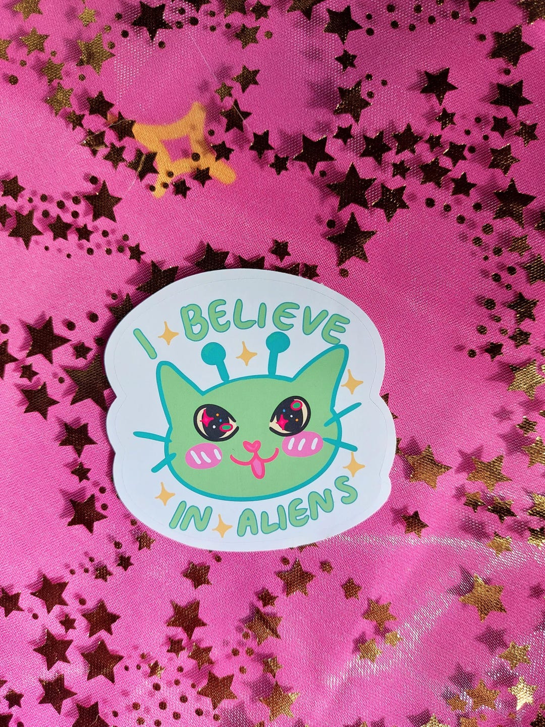 I Believe in Aliens Sticker Glorpo Cat - Etsy