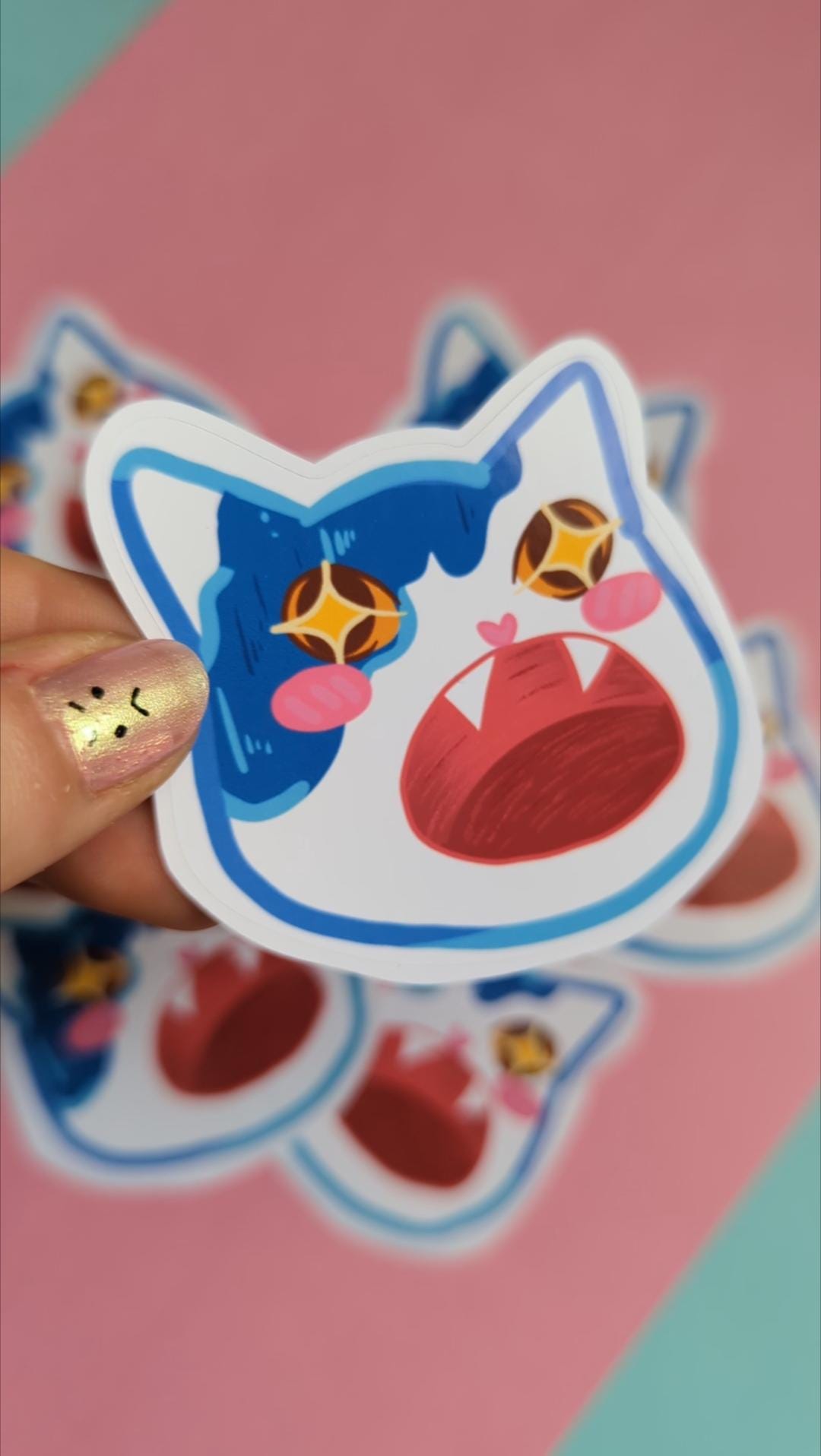 Mango Big Mouth Cat Meme Sticker - Etsy