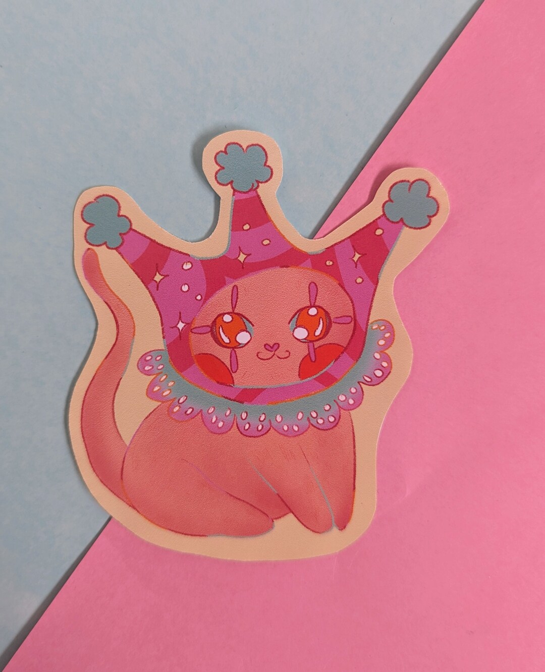 Jester Kitty Sticker Cat Clown Cute Decal - Etsy