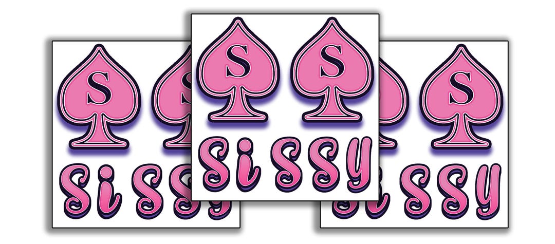 Pink Sissy Temporary Tattoo Set - 3 Sheets - 9 Piece - Sissy and Sissy of Spades Sos - Etsy