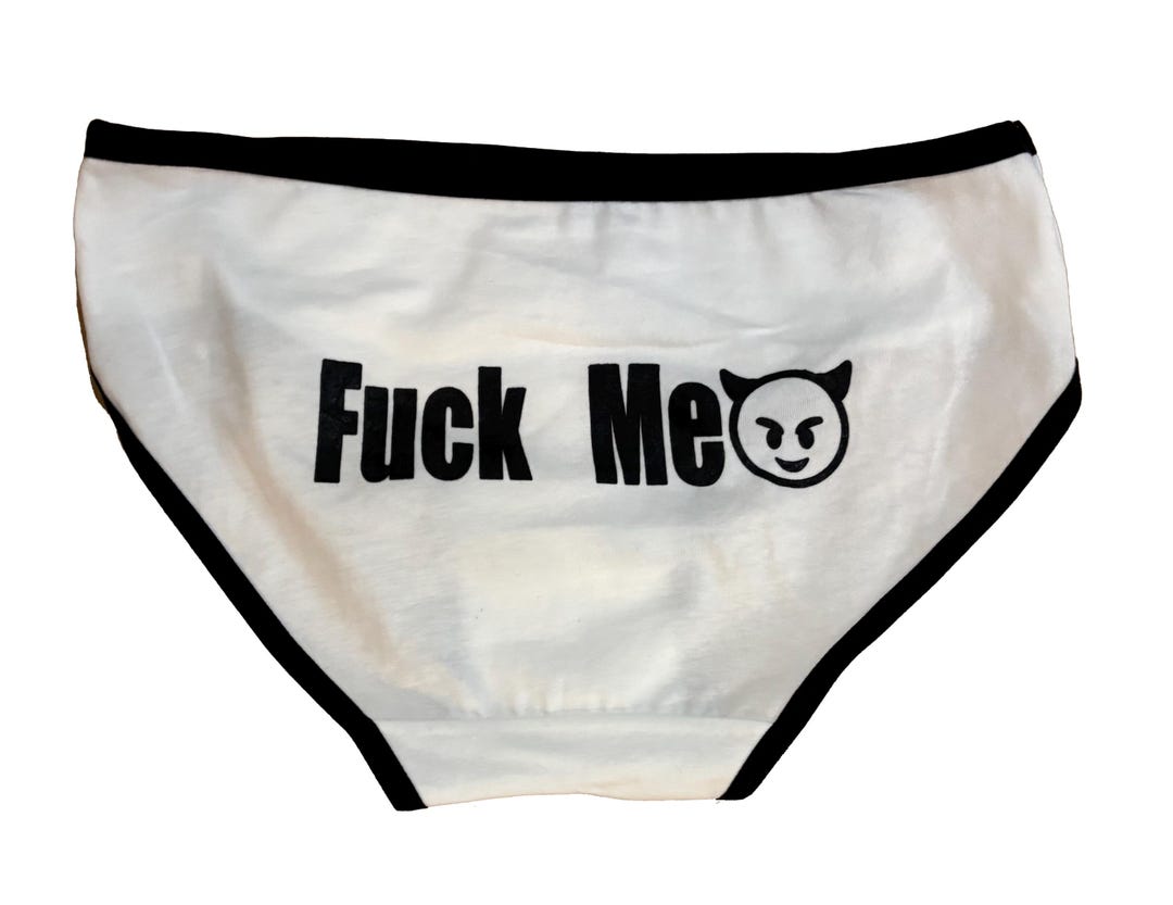 Fuck Me Bikini Panty With Devil Emoji Printed On The Back Etsy