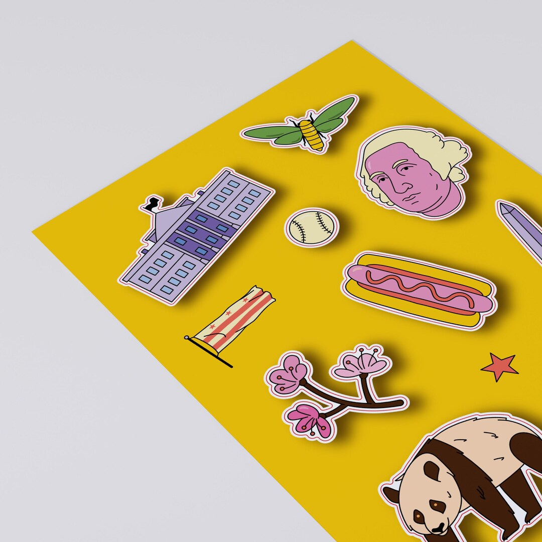Washington DC Sticker Pack: Monumental Stickers (9 Vinyl Decals) - Etsy