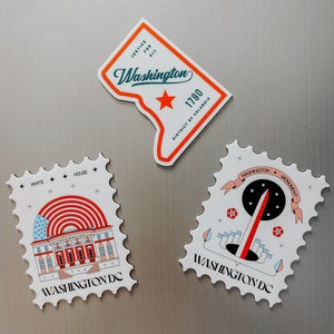 Washington DC Vinyl Fridge Magnet, Washington DC Map Magnet, Iconic DC ...