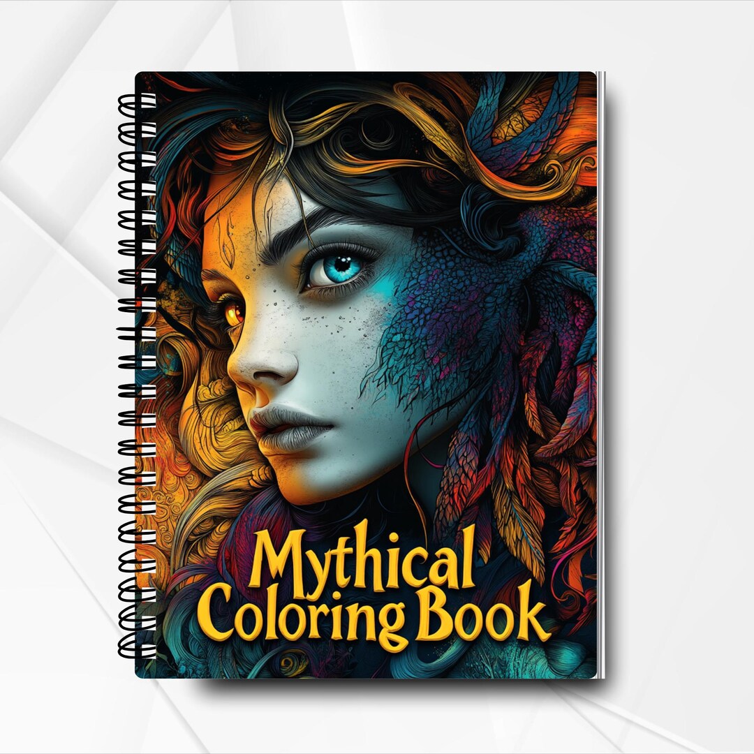 Mythical Coloring Book | Stress Relief Coloring | Adult Coloring Book ...