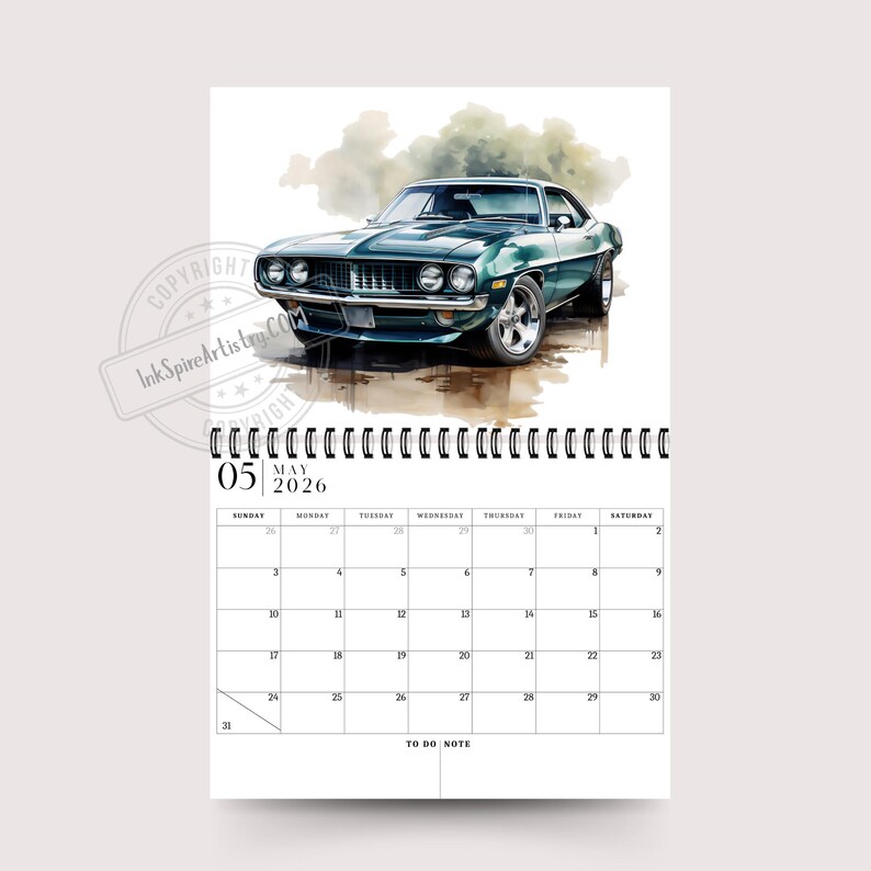 2026 Vintage Car Calendar: 12-month Wall Art, Man Cave Decor - Etsy
