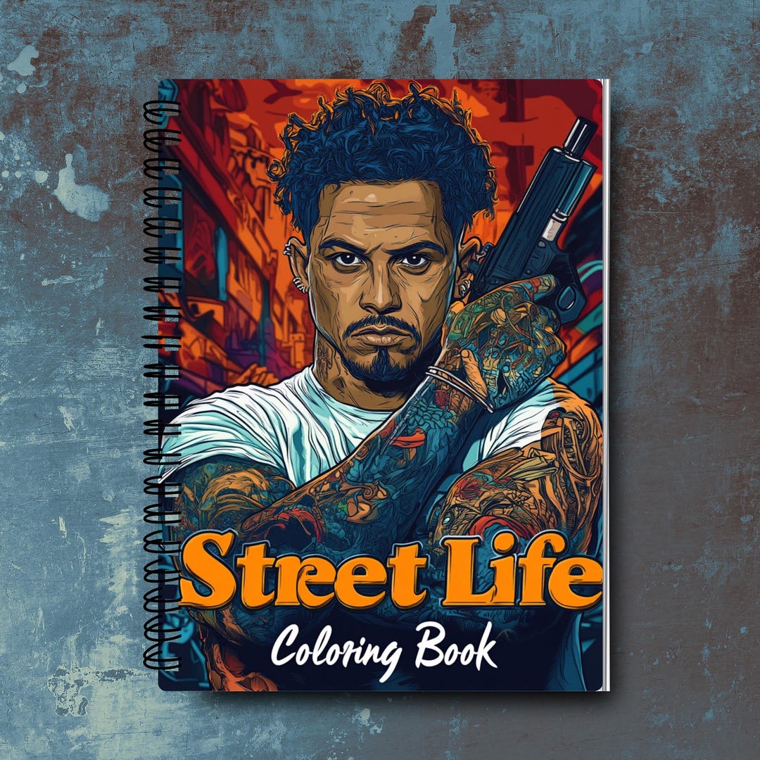 Street Life Coloring Book Street Art Coloring Urban Art Coloring Book ...