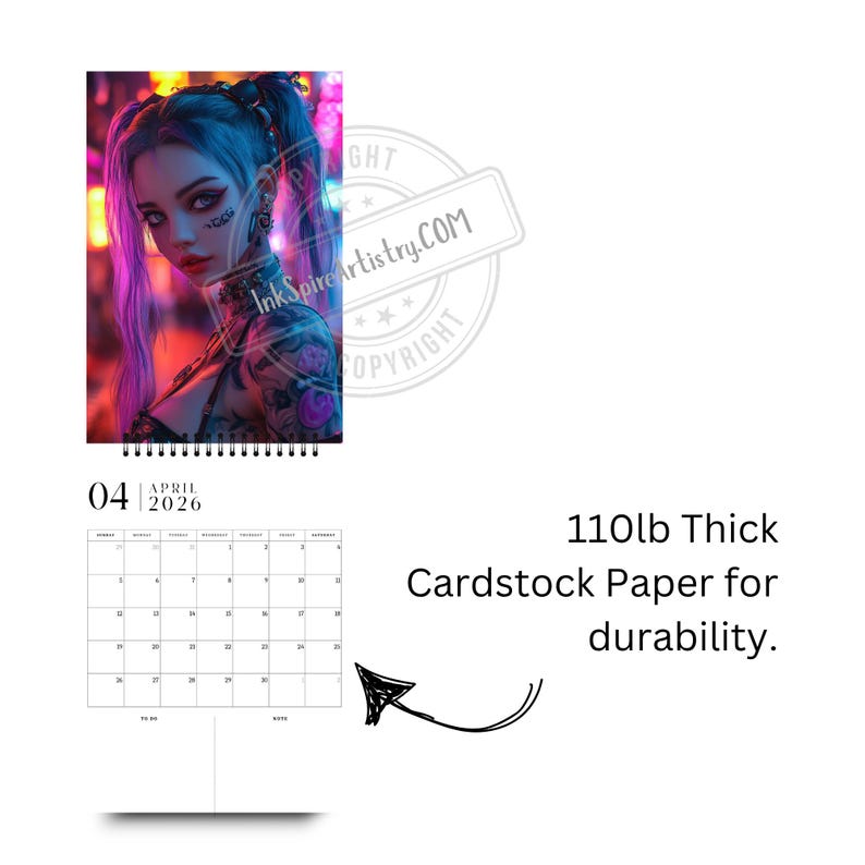 2026 Cyberpunk Girl Calendar: Anime Wall Art Planner - Etsy