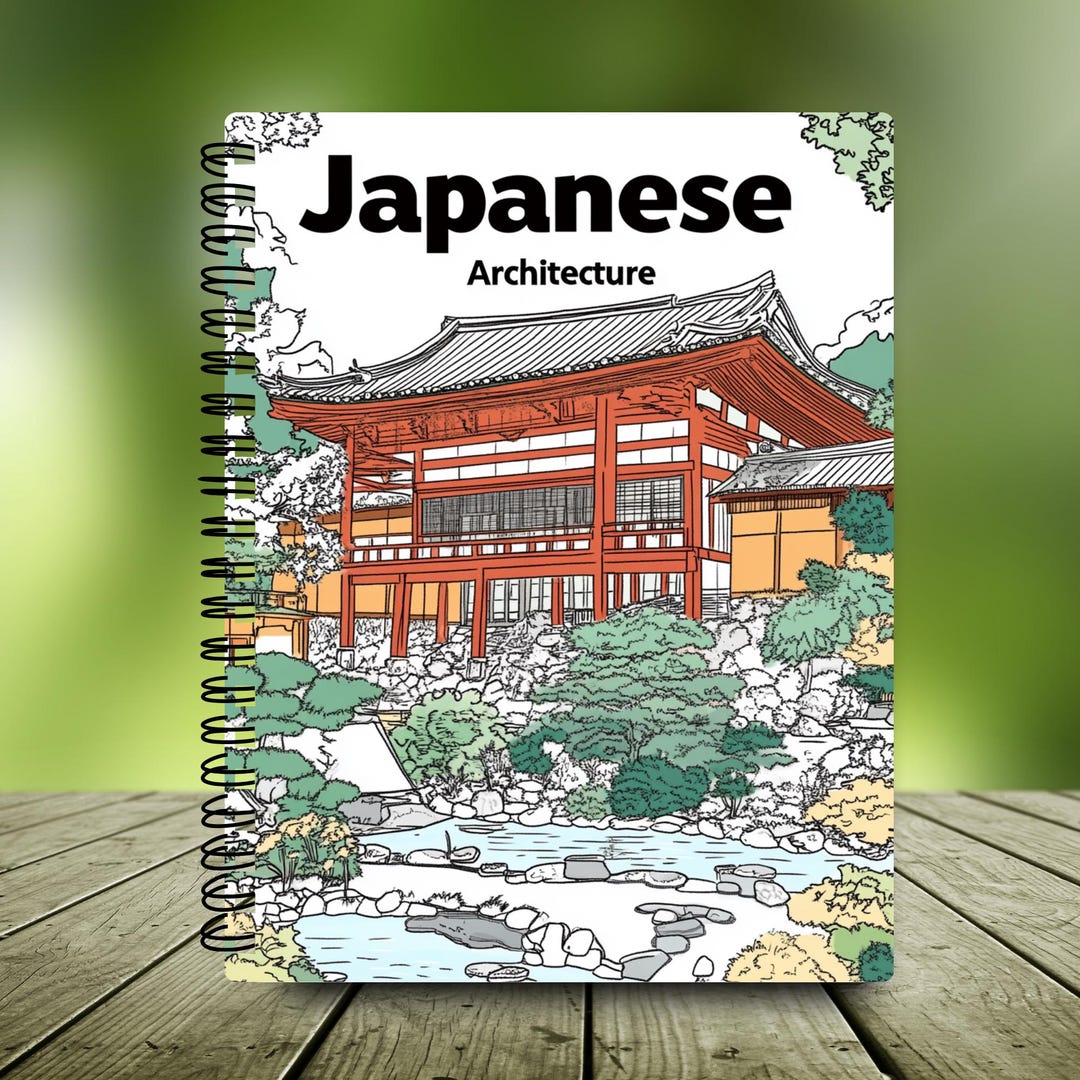 Japanese Coloring Book Architecture Coloring Japan Coloring Book Adult ...