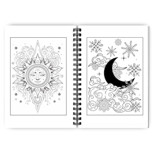 Moon Coloring Book | Celestial Coloring Pages for Kids & Adults | Moon ...