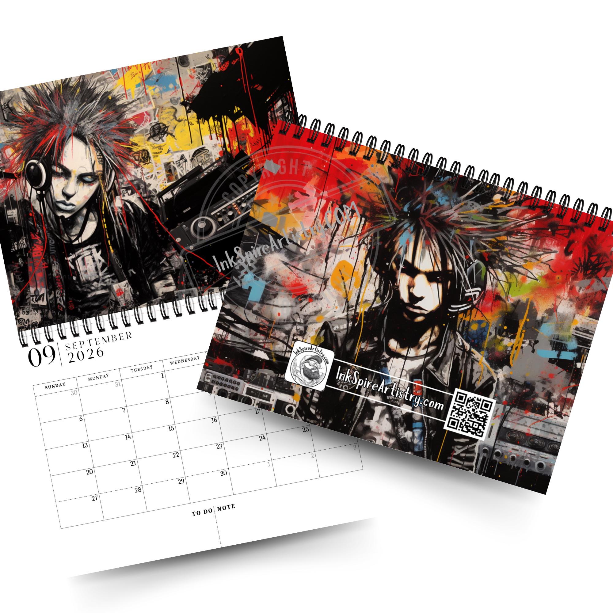 2026 Punk Rock Calendar: Spiral Bound Monthly Planner - Etsy
