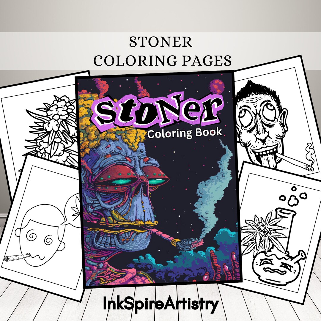 Stoner Coloring Pages Weed Coloring Pages Hippie Coloring Pages 420 ...