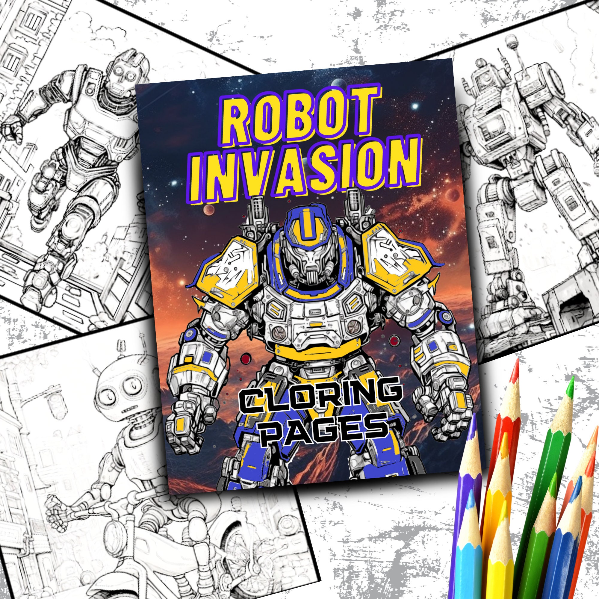 45 Robot Invasion Coloring Pages Robot Coloring Sheets Robot Birthday ...