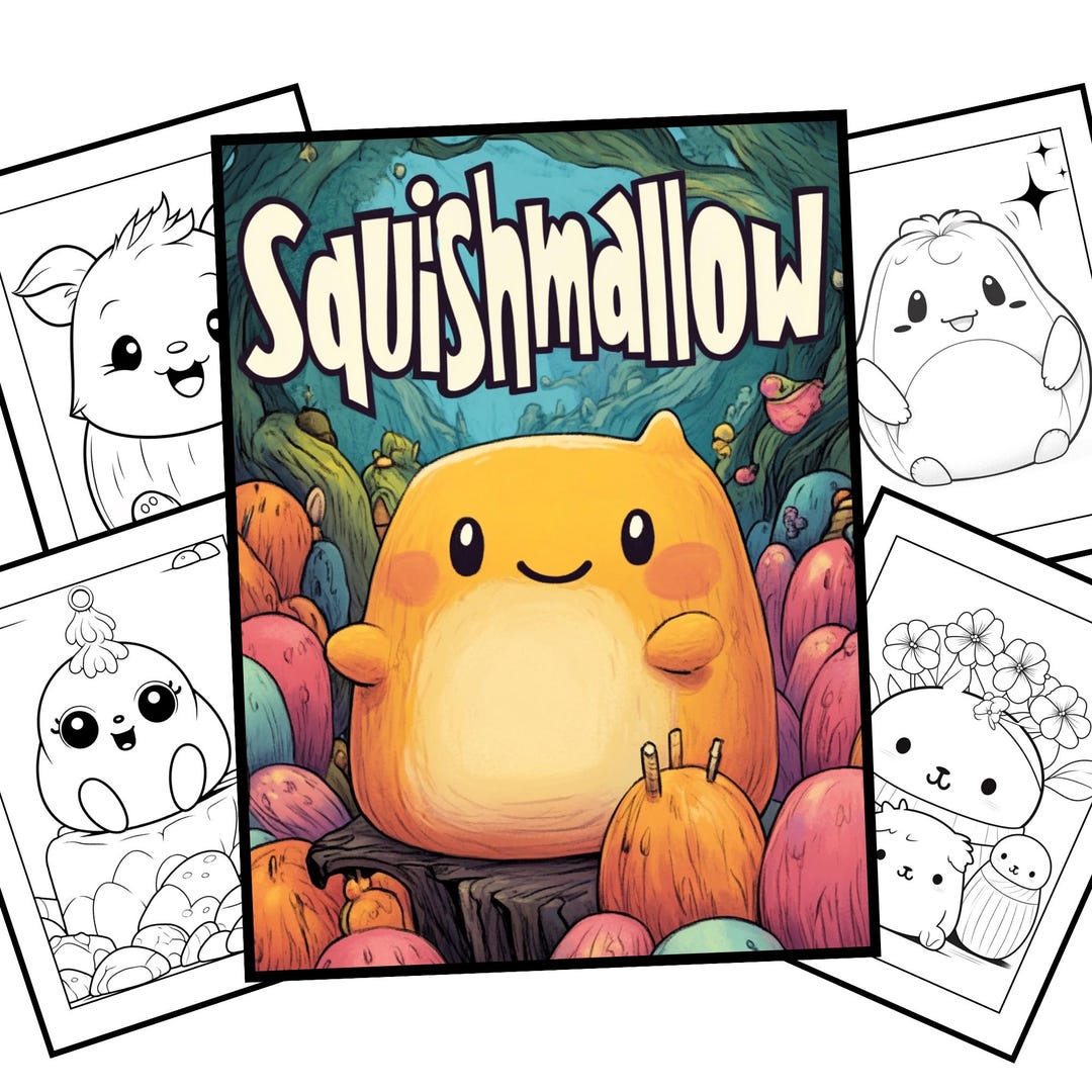 Squishmallows Coloring Book: 40 Printable Grayscale Pages (PDF) - Etsy
