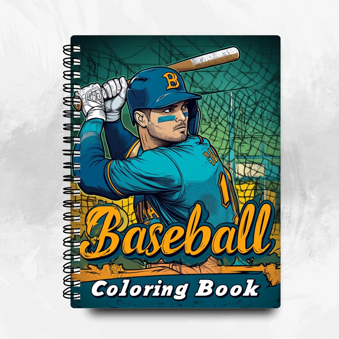 Baseball Coloring Book | Sports Coloring Book | Baseball Player Gift ...
