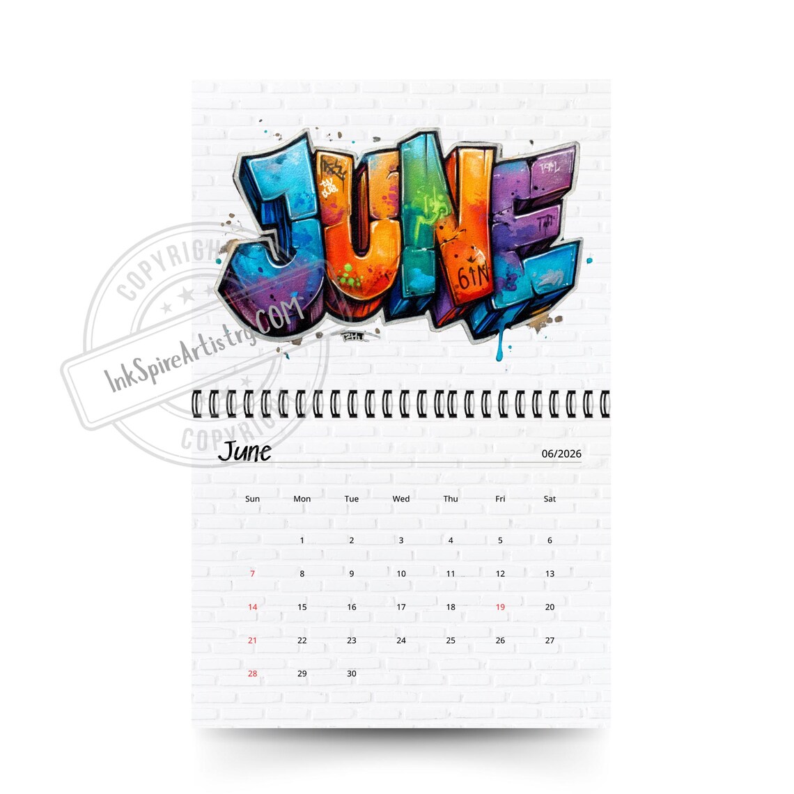 2026 Hip-hop Graffiti Calendar: 12-month Wall Planner - Etsy